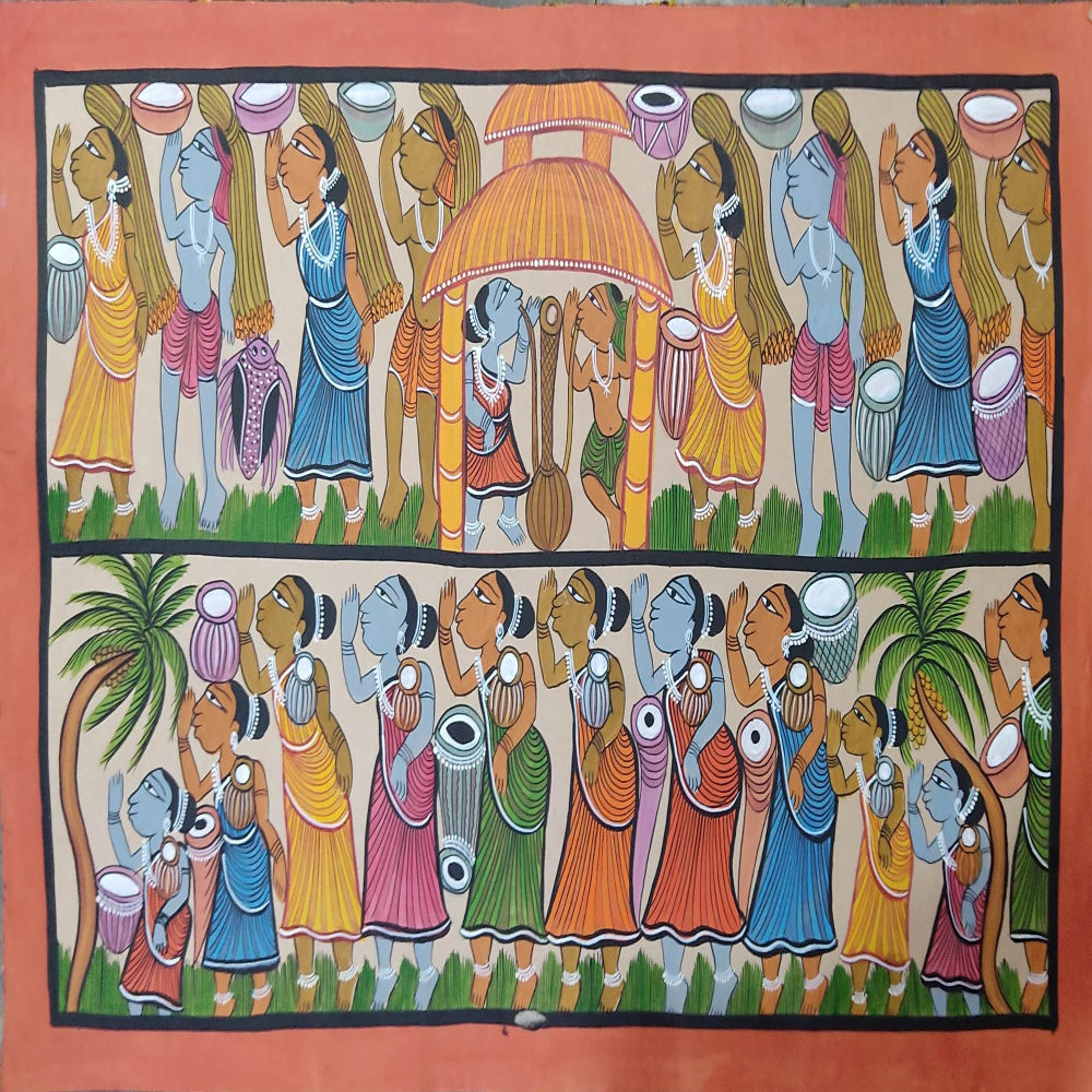 Shop – Adivasi Marriage Bengal Patachitra Art - GI Heritage– Gi Heritage