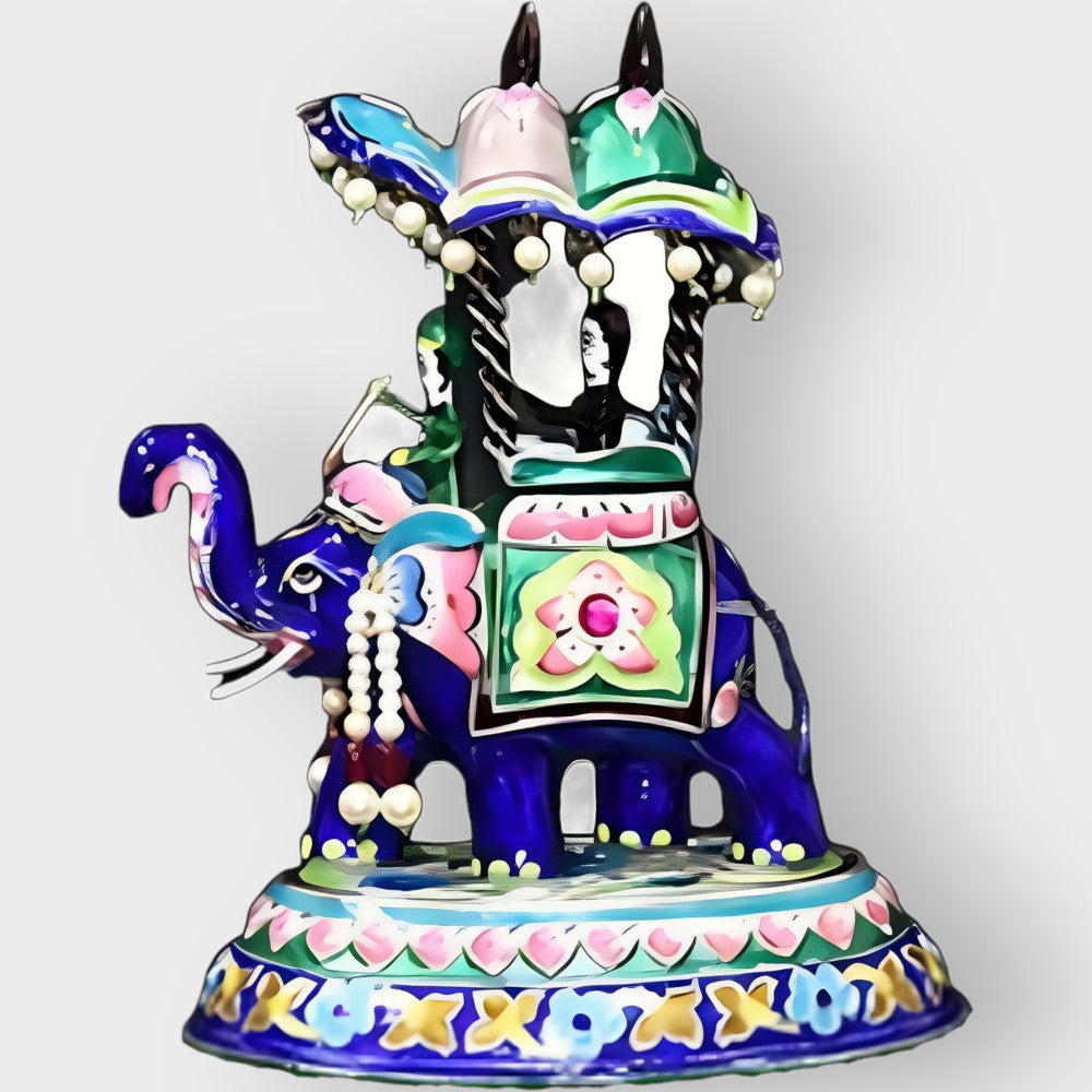 Shop – Banaras Gulabi Meenakari Craft Elephant With A Man - GI Heritage ...