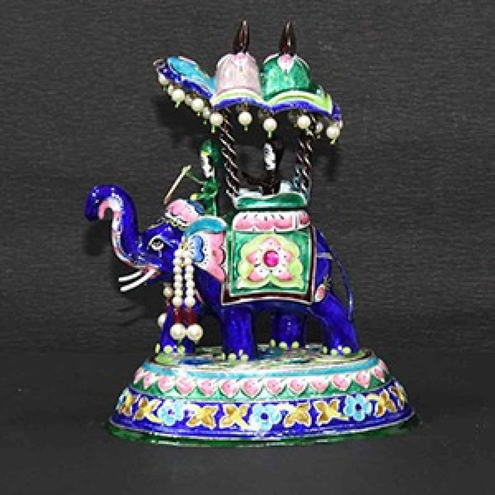 Shop – Banaras Gulabi Meenakari Craft Elephant With A Man - GI Heritage ...