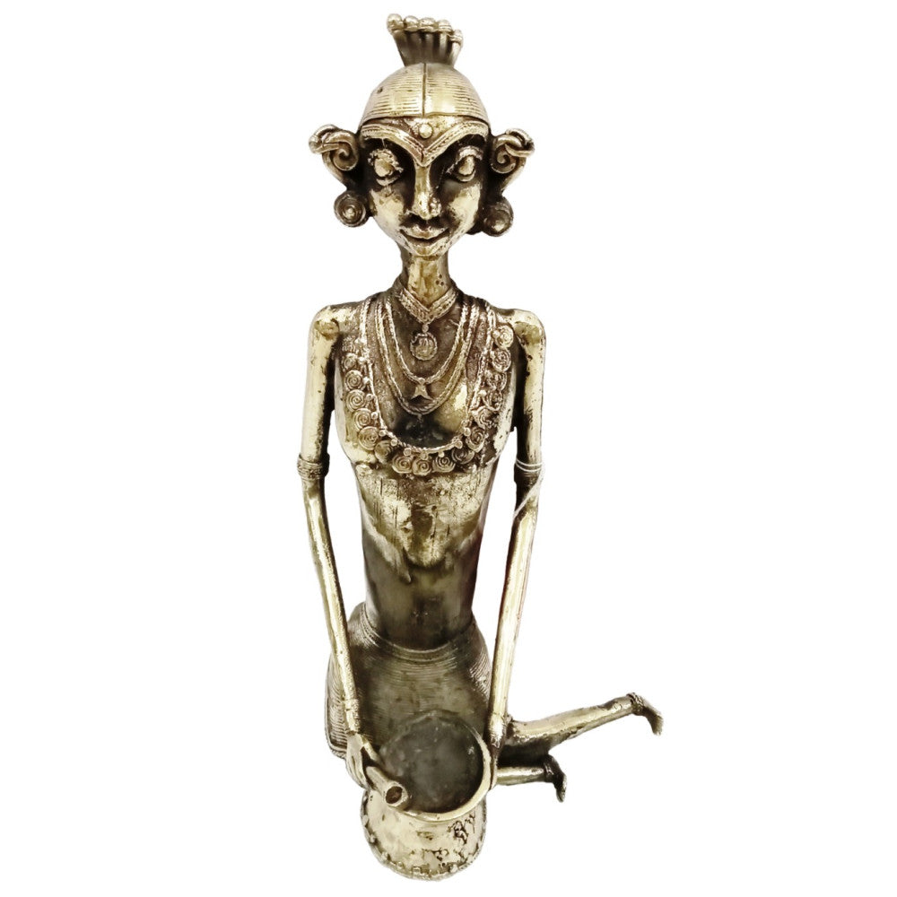 Shop – Bastar Handcrafted Female Metal Tribe Holding a Pot - GI ...