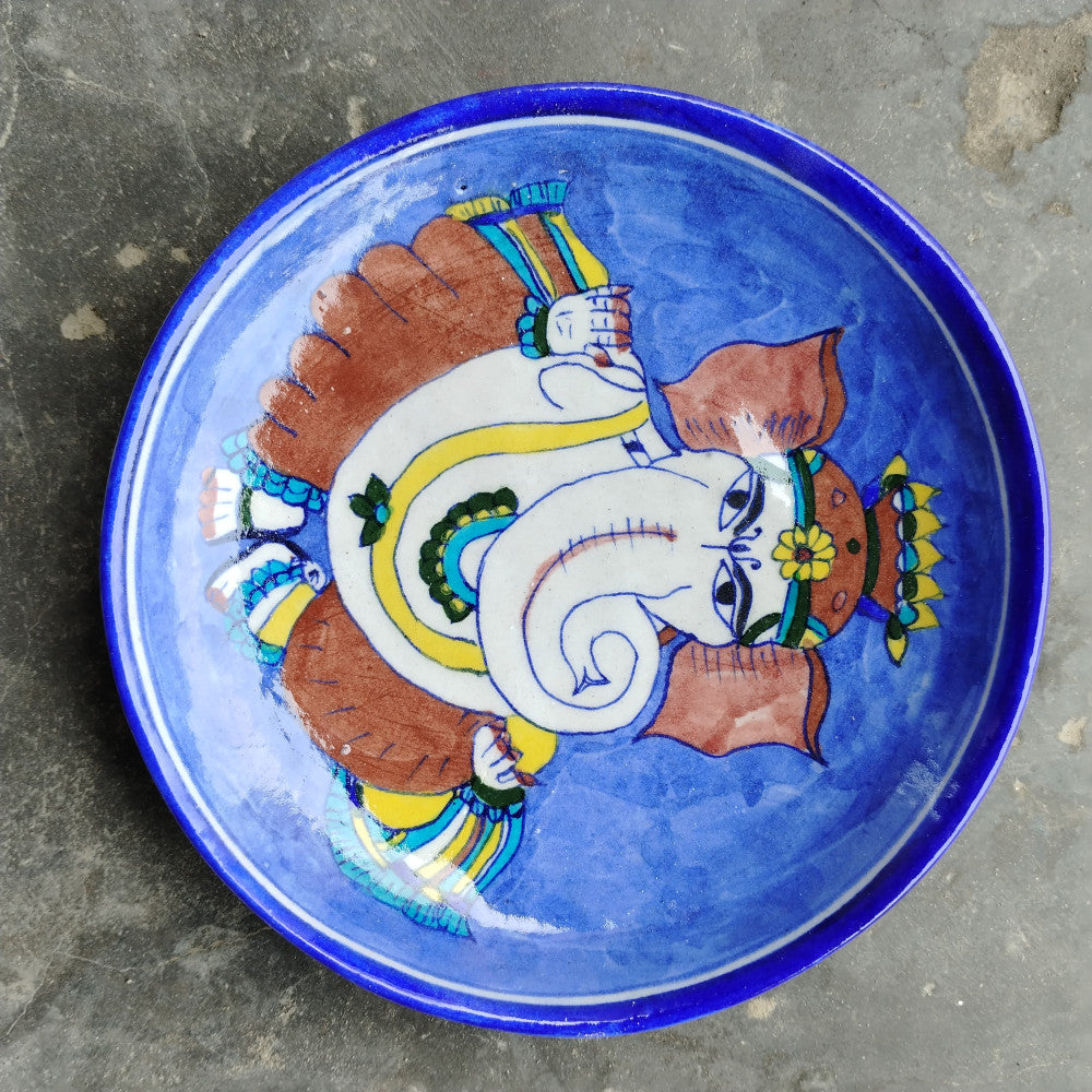 Blue Pottery Wall Hanging Plate 8 inch Style 21– Gi Heritage