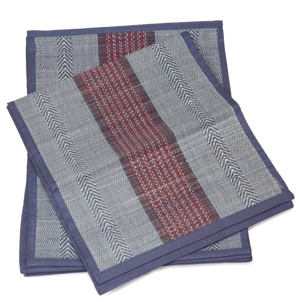 Madur Kanthi Red and Blue Runner With 6 Table Mate– Gi Heritage