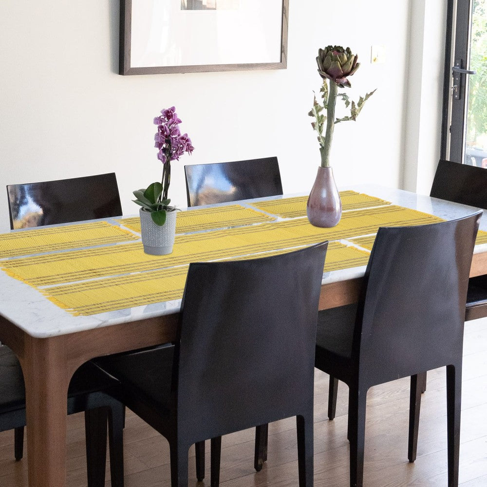 Madur Kanthi Yellow Runner With 6 Table Mate– Gi Heritage