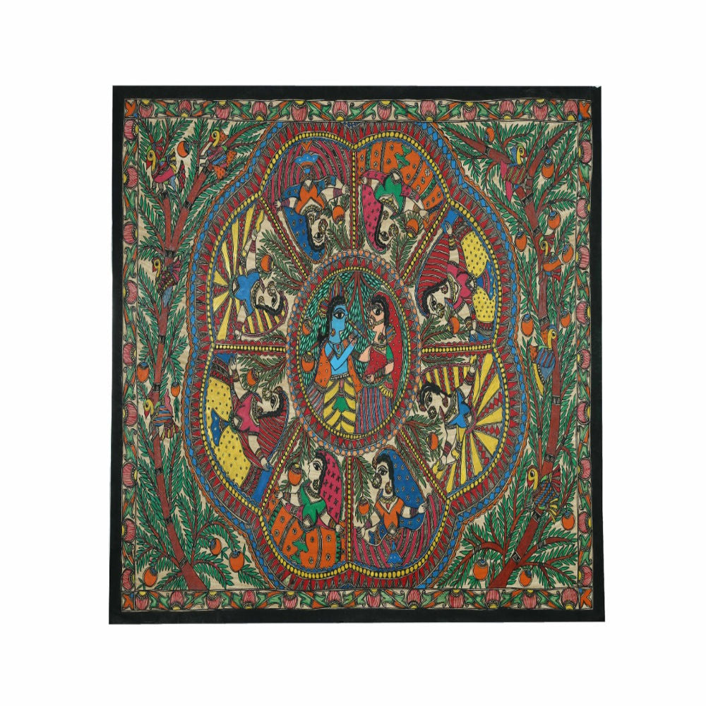Shop – Radha Krishna Raas With Gopikas Painting - GI Heritage– Gi Heritage