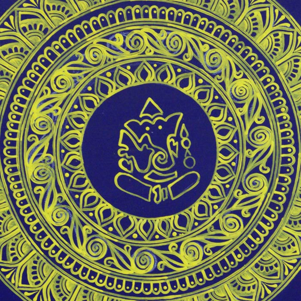 Uttarakhand Aipan Art on Wood Ganesha– Gi Heritage